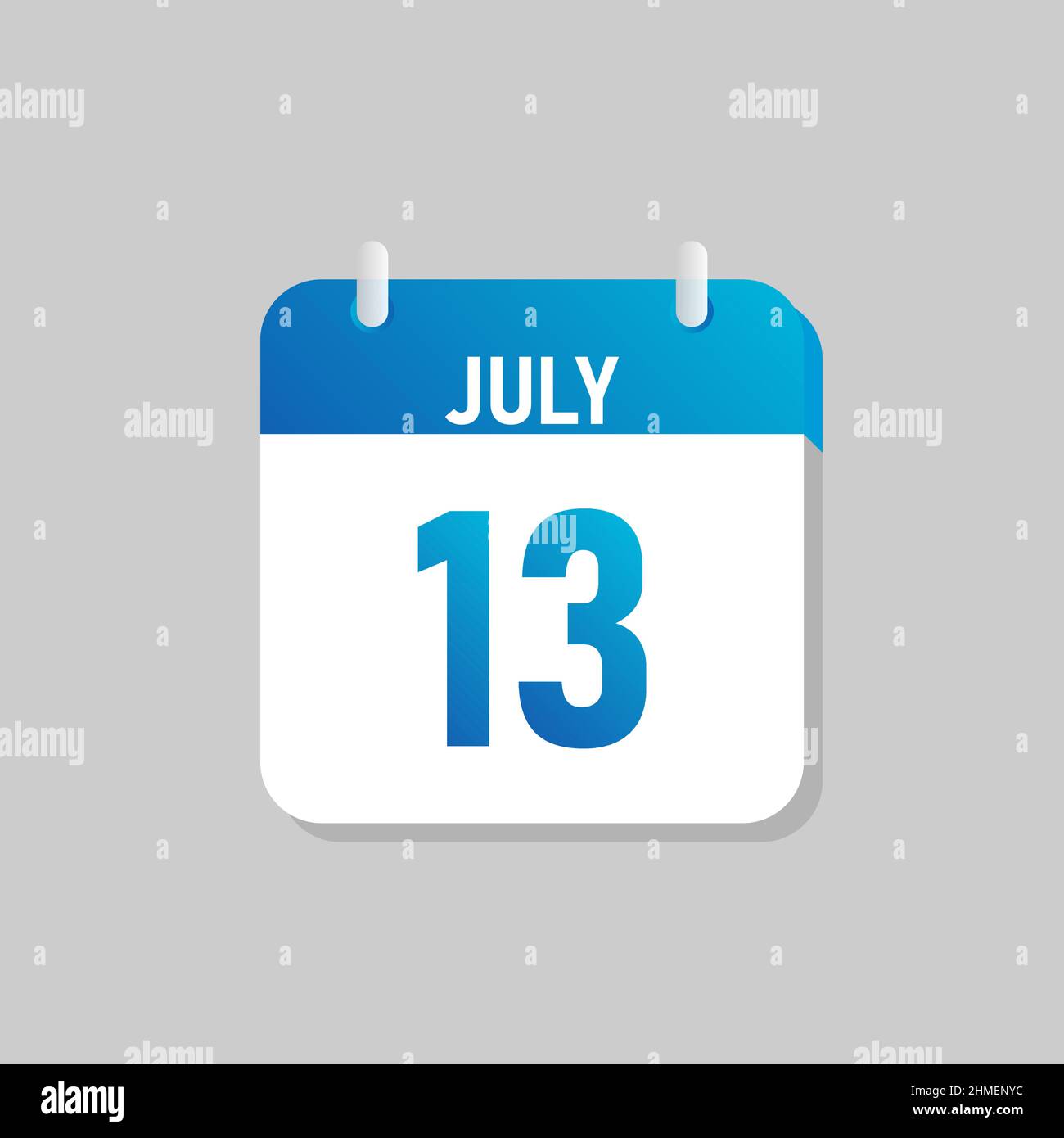 Blue daily calendar Icon July in a Flat Design. Easy to edit Isolated ...