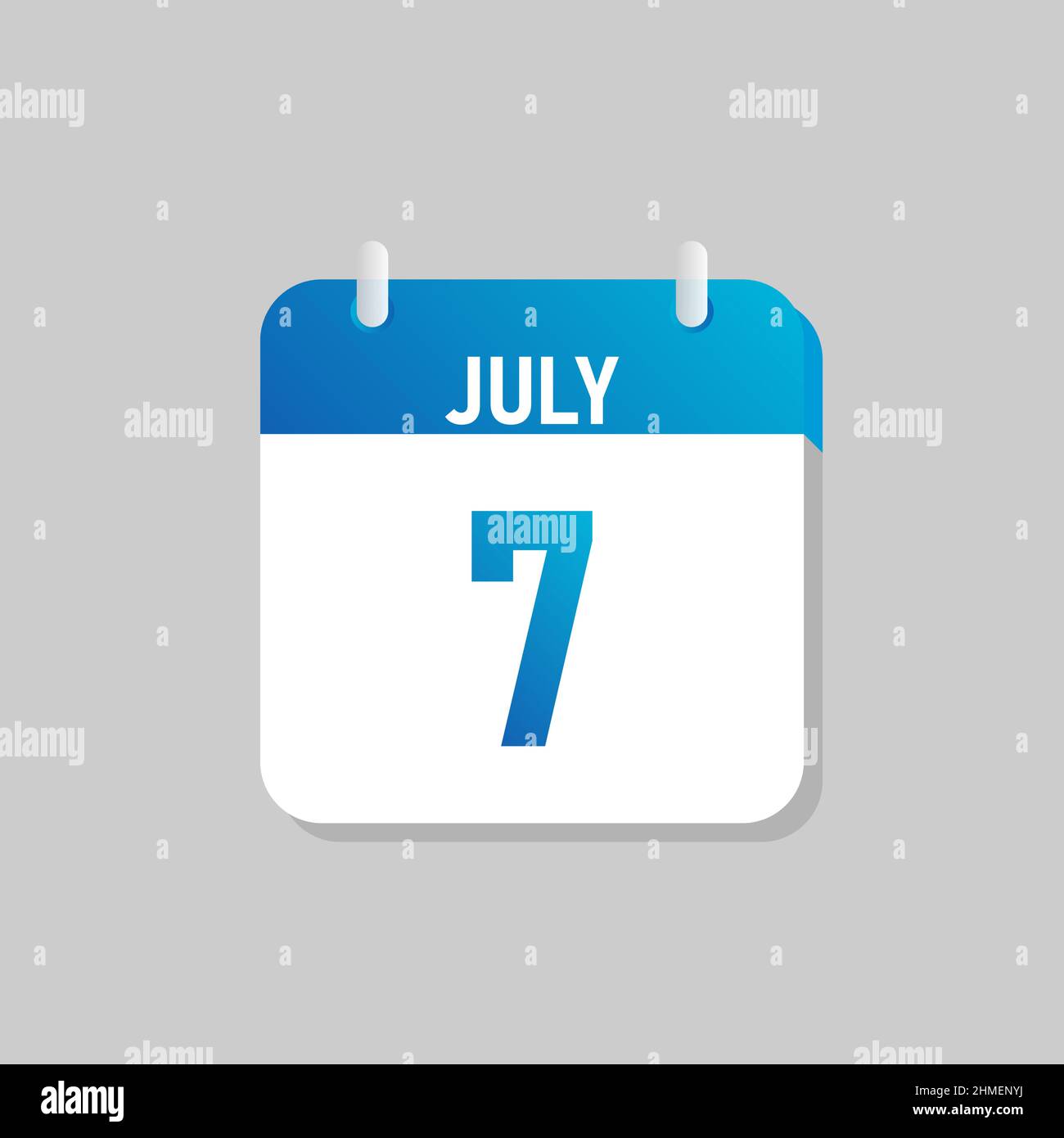 Blue daily calendar Icon July in a Flat Design. Easy to edit Isolated ...