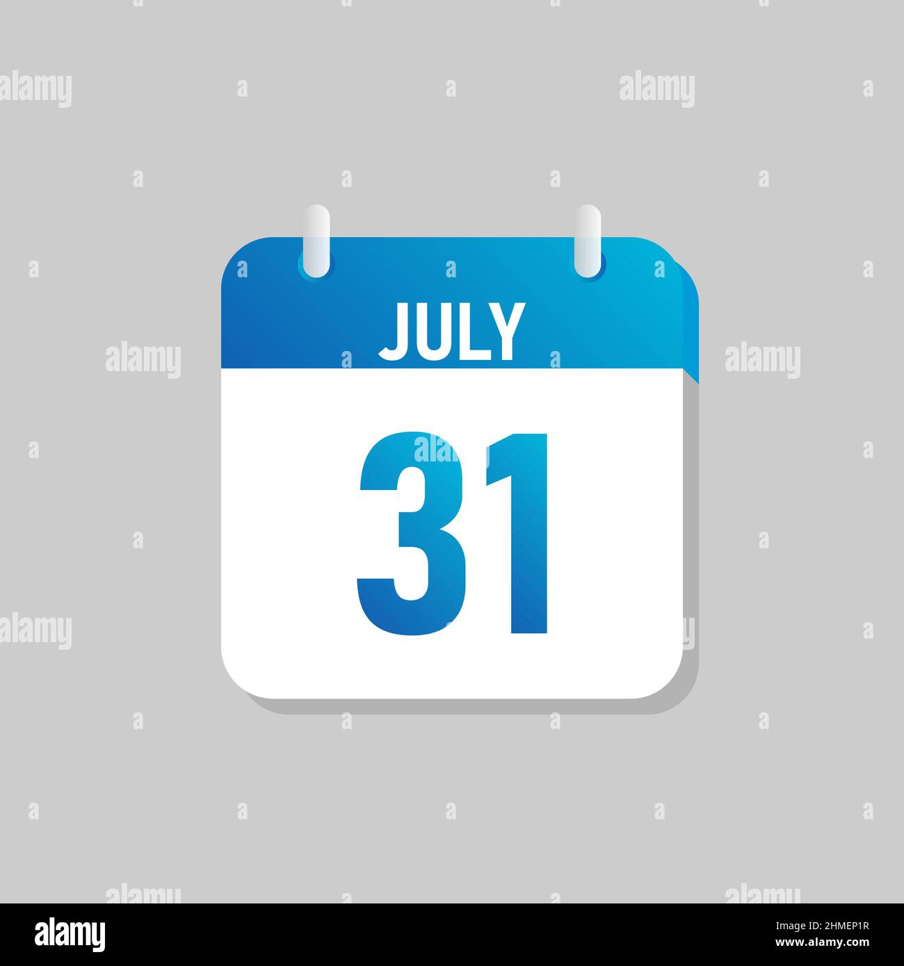 Blue daily calendar Icon July in a Flat Design. Easy to edit Isolated ...