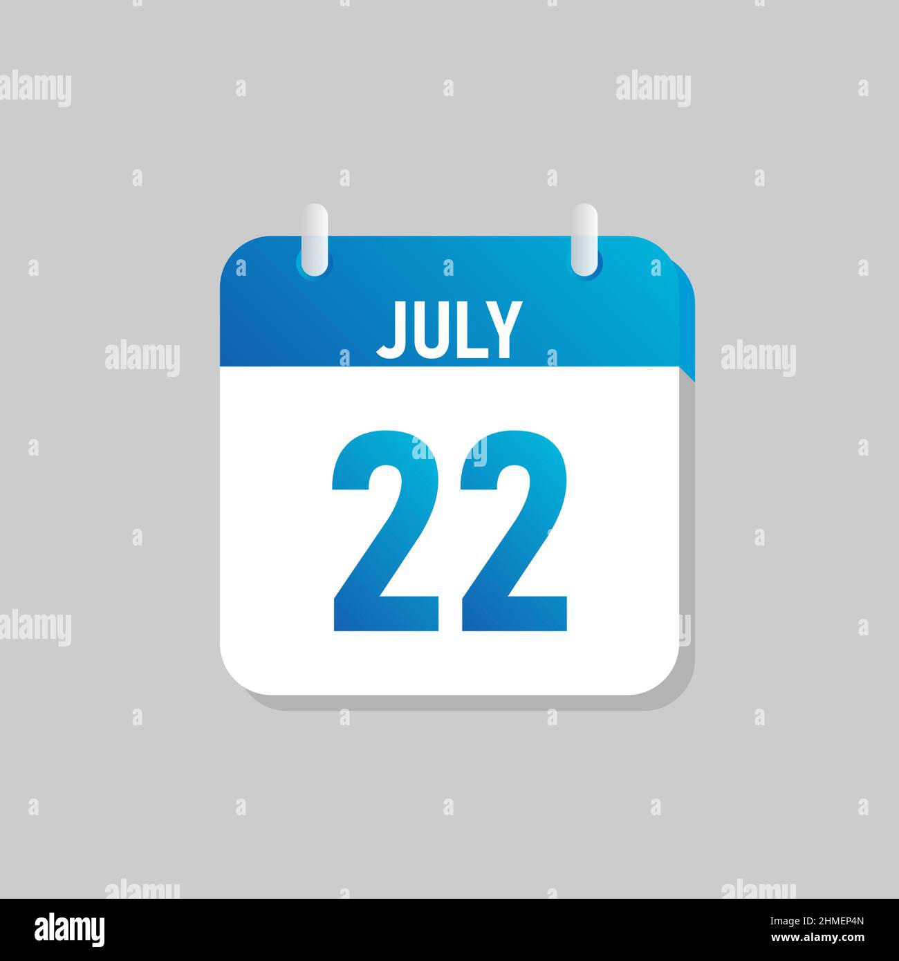 Blue daily calendar Icon July in a Flat Design. Easy to edit Isolated ...