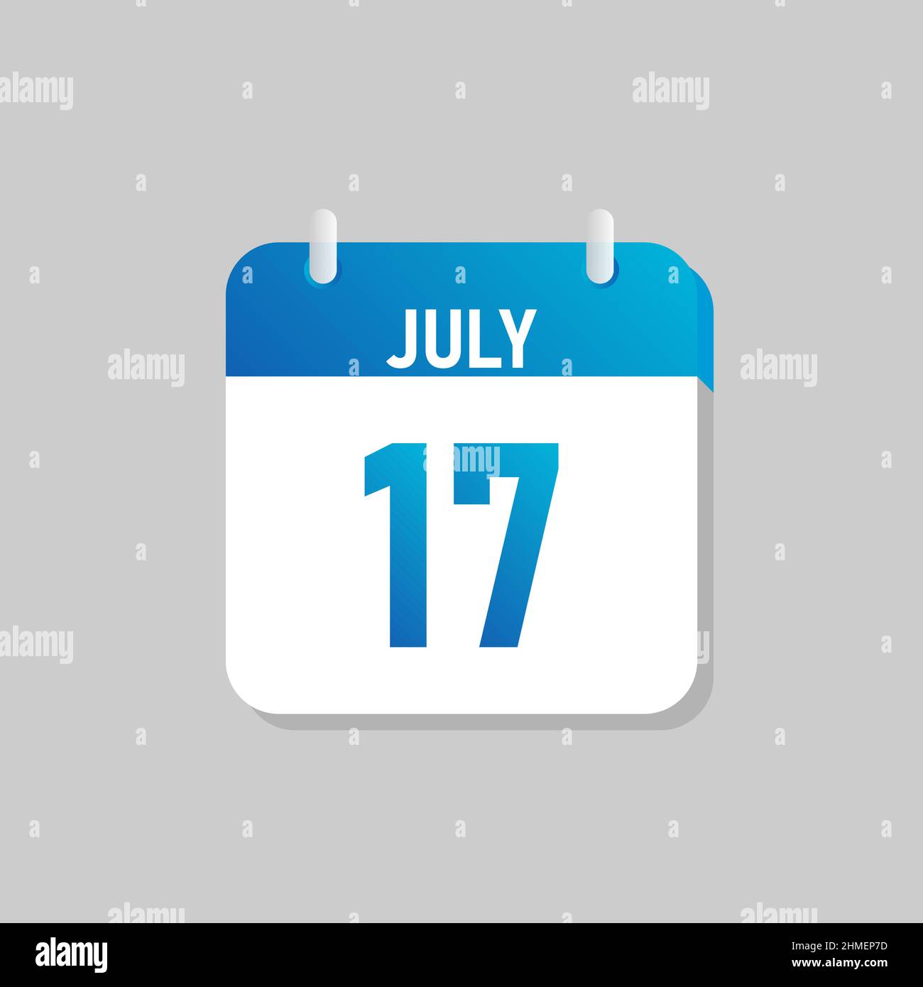 Blue daily calendar Icon July in a Flat Design. Easy to edit Isolated ...