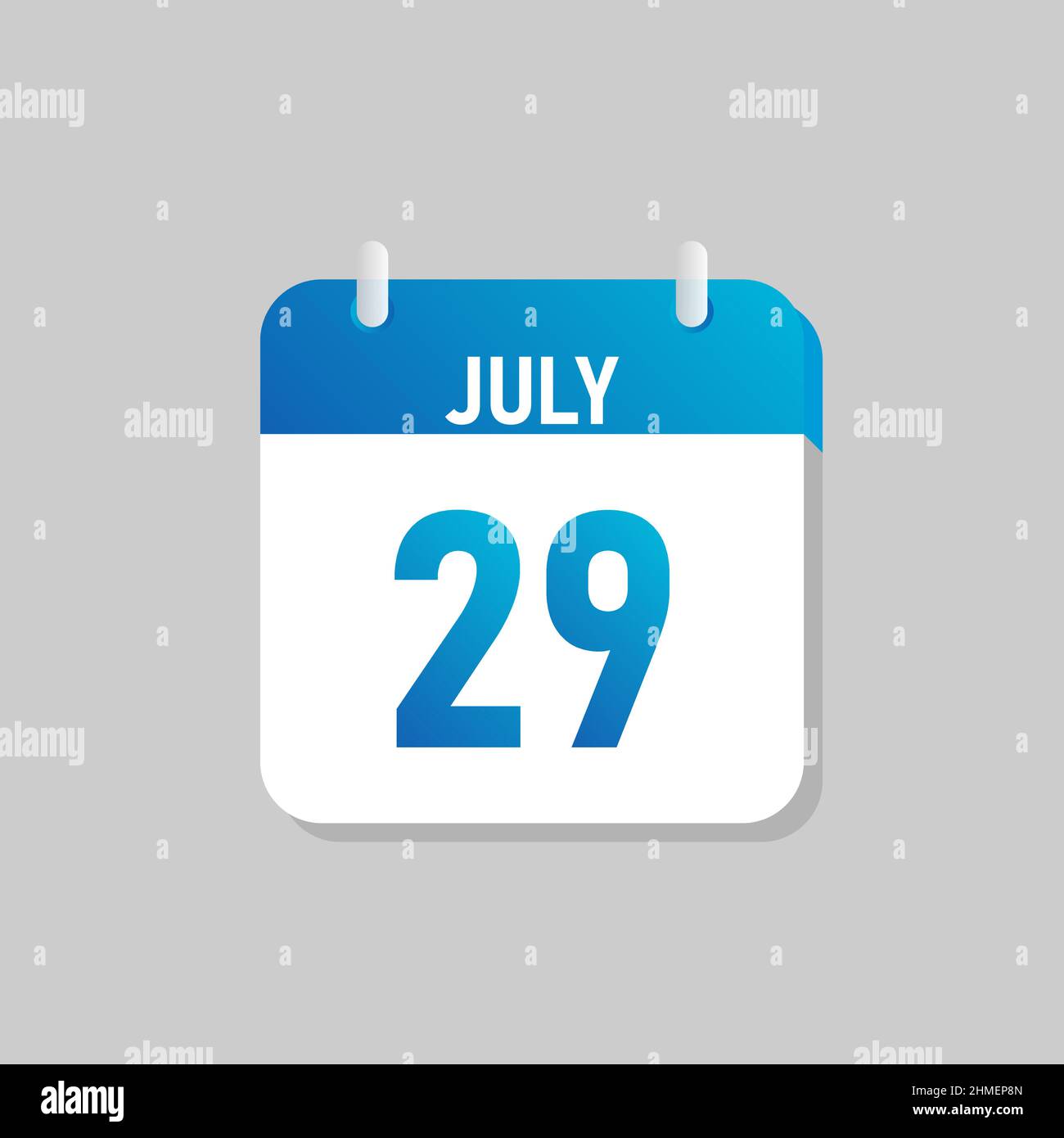 Blue daily calendar Icon July in a Flat Design. Easy to edit Isolated ...