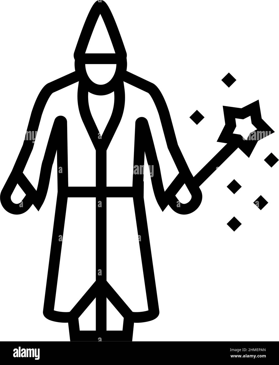 wizard magic line icon vector illustration Stock Vector Image & Art - Alamy