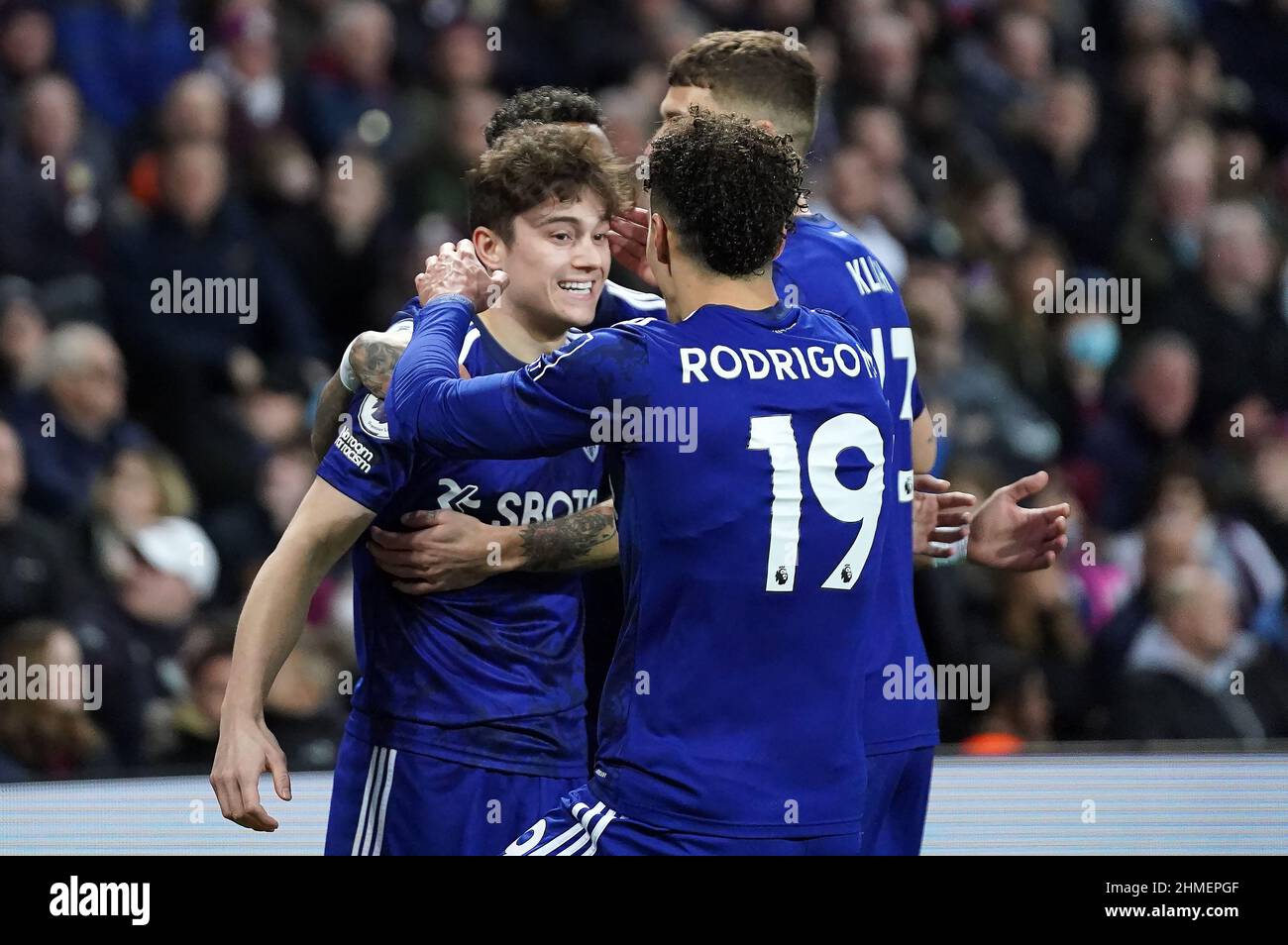 Leeds United's Daniel James (left) celebrates with Rodrigo after ...