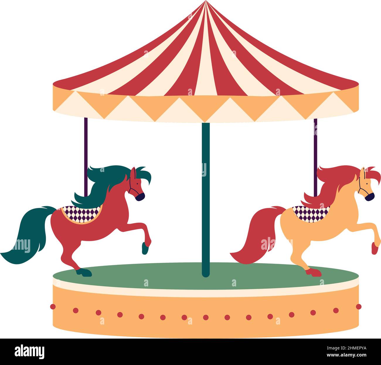 Vintage carousel horses Stock Vector Images - Alamy