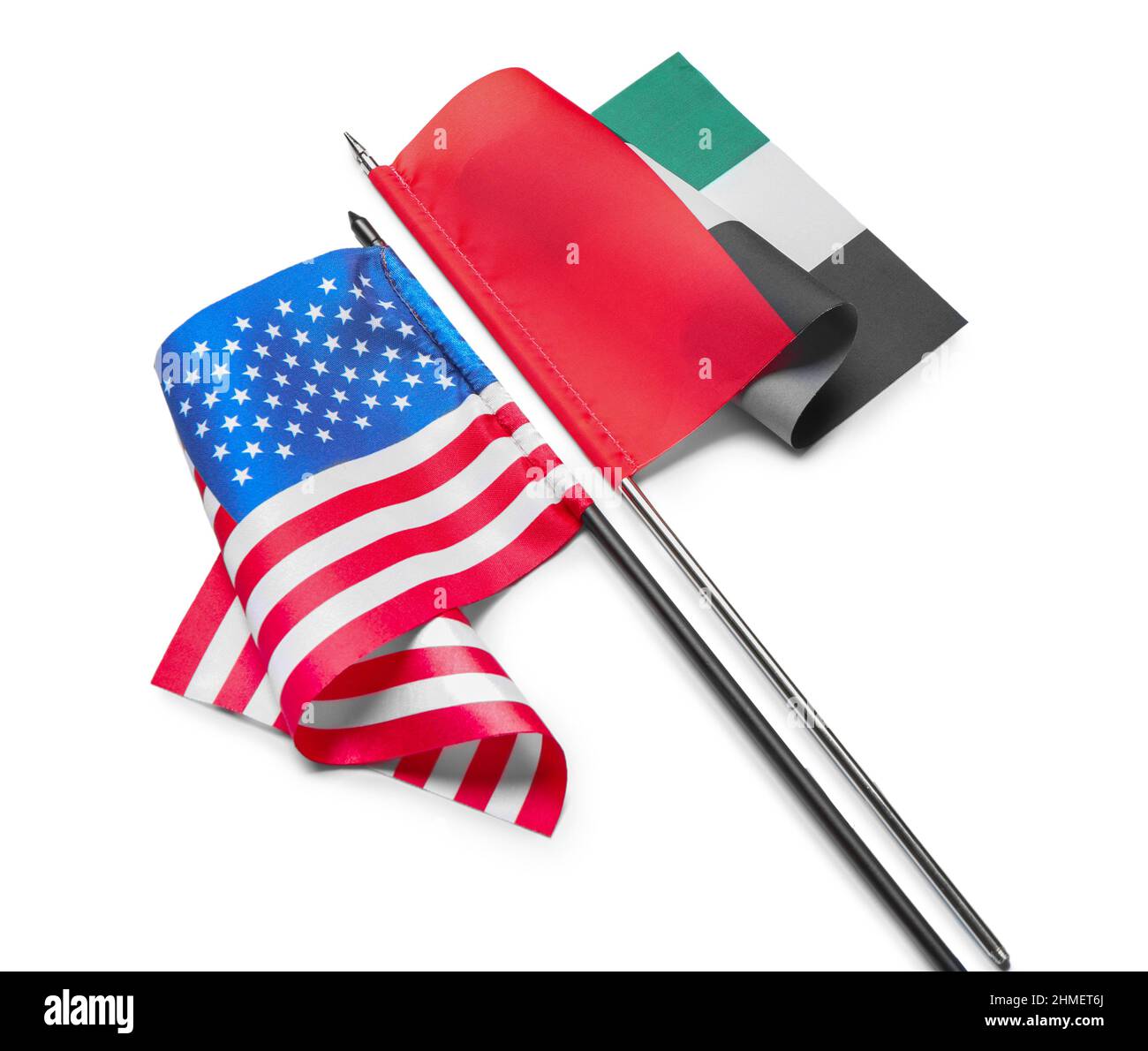 National flags of UAE and USA on white background Stock Photo - Alamy