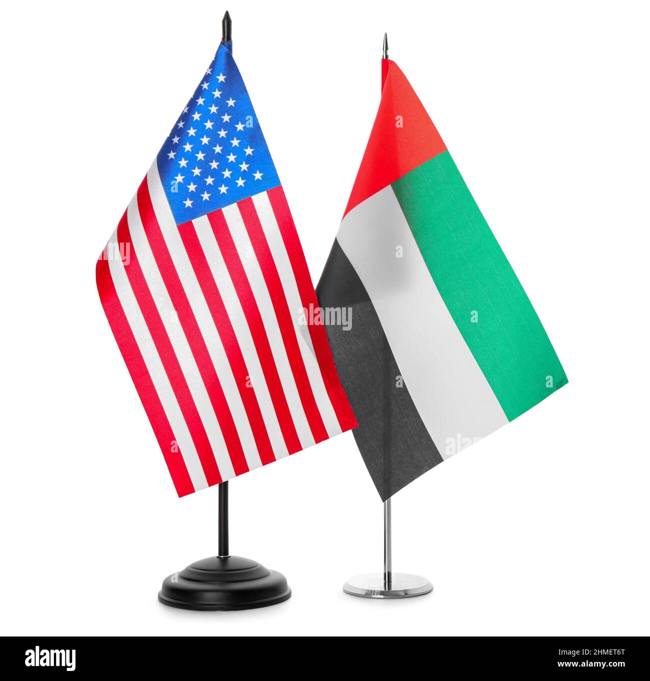 National flags of UAE and USA on white background Stock Photo - Alamy