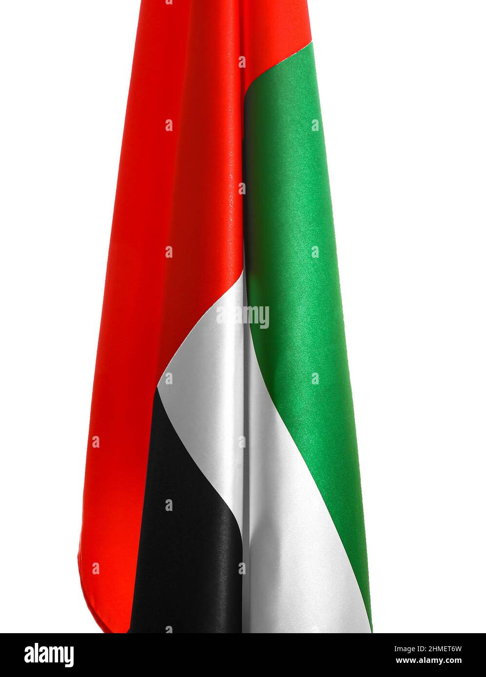 UAE flag on white background, closeup Stock Photo - Alamy