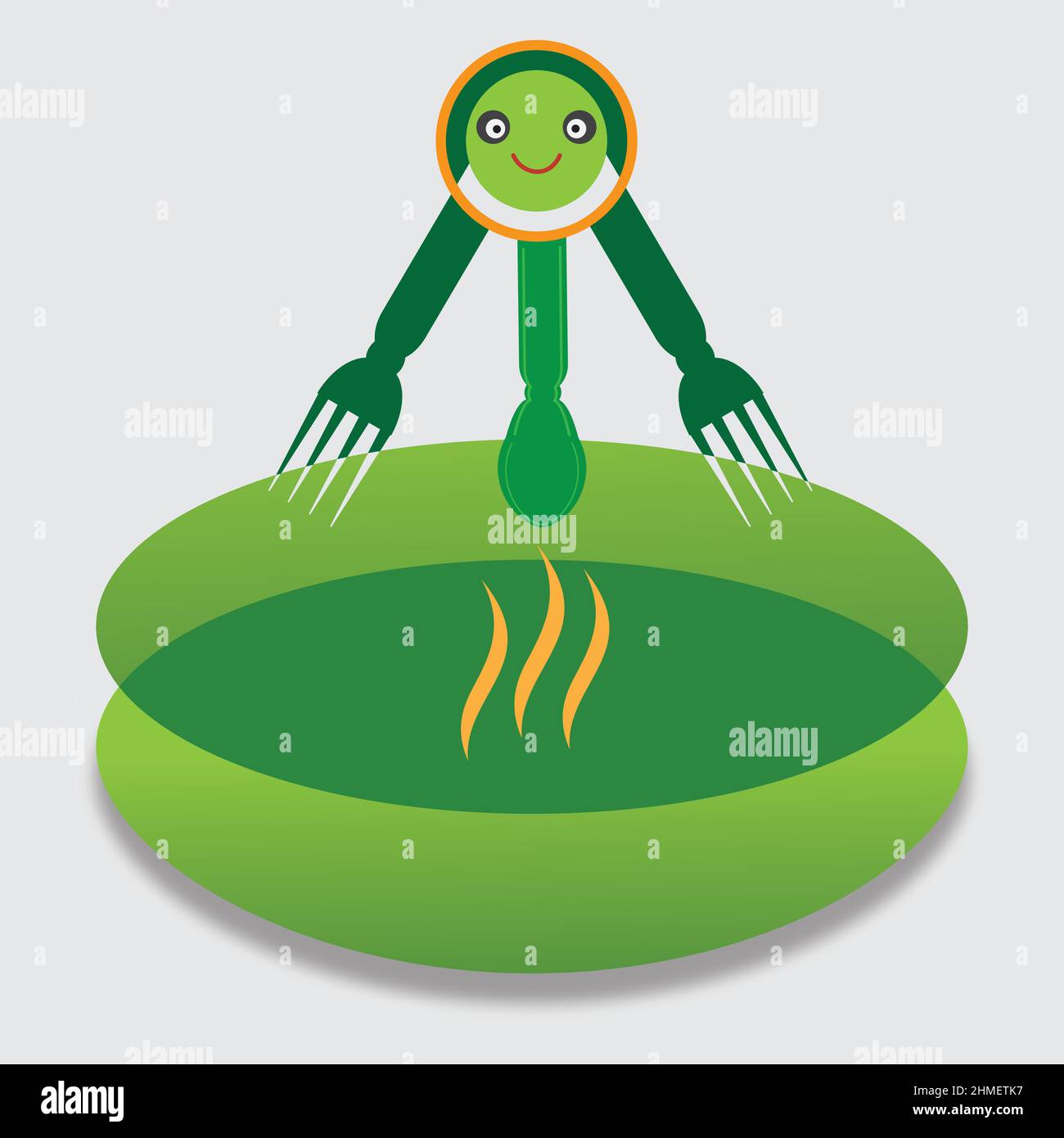 Food and fork logo, lady chef cooking, cute chef making food vector ...