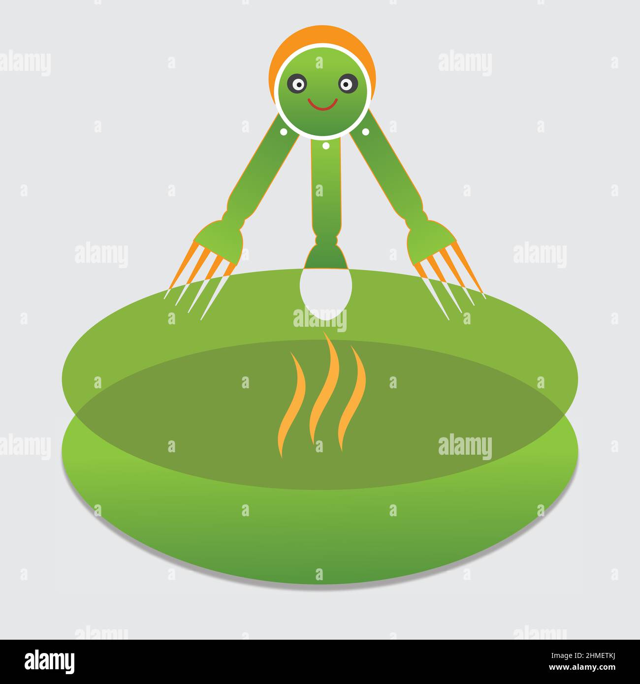 Lady chef cooking, food and spoon logo, cute chef making food ...