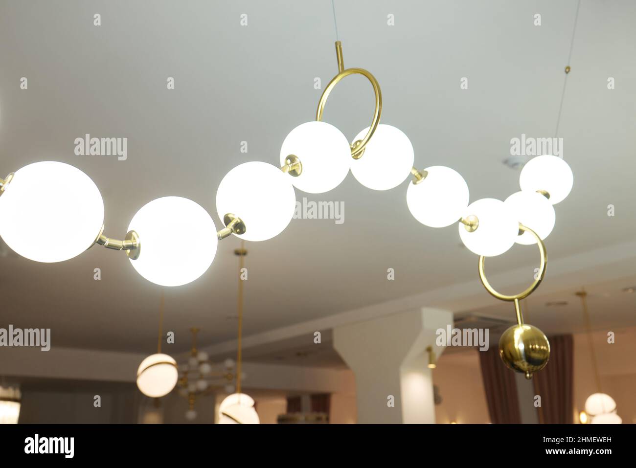 Design loft lamp with dim light and straight long line of beam Stock ...