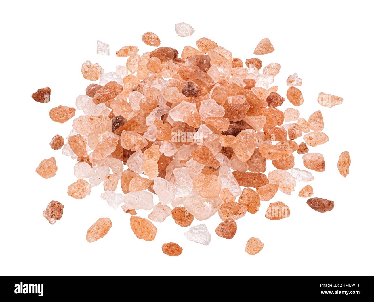 Pile of pink himalayan salt isolated on white background Stock Photo ...