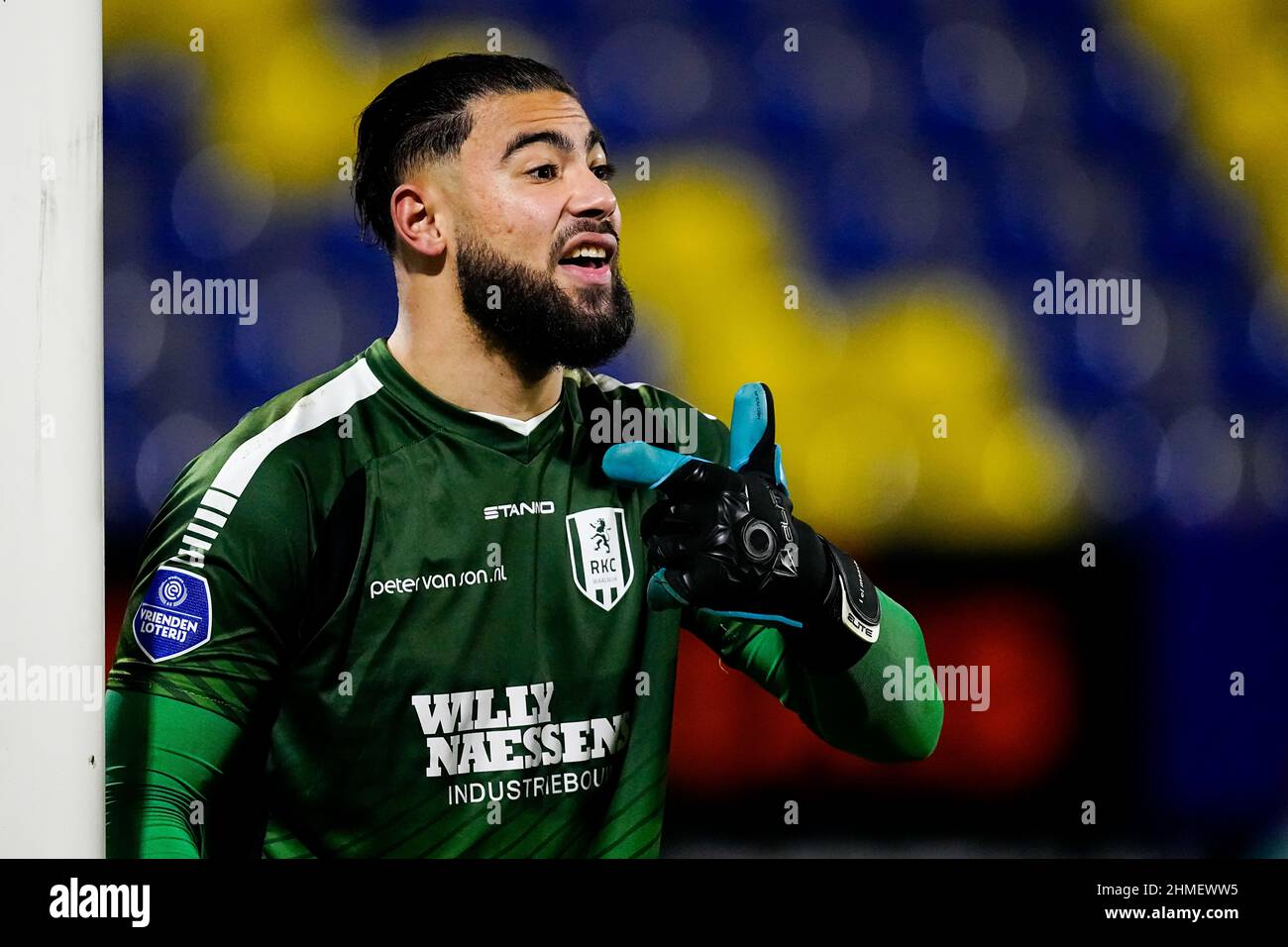 WAALWIJK, NETHERLANDS - FEBRUARY 9: Goalkeeper Issam El Maach of RKC ...