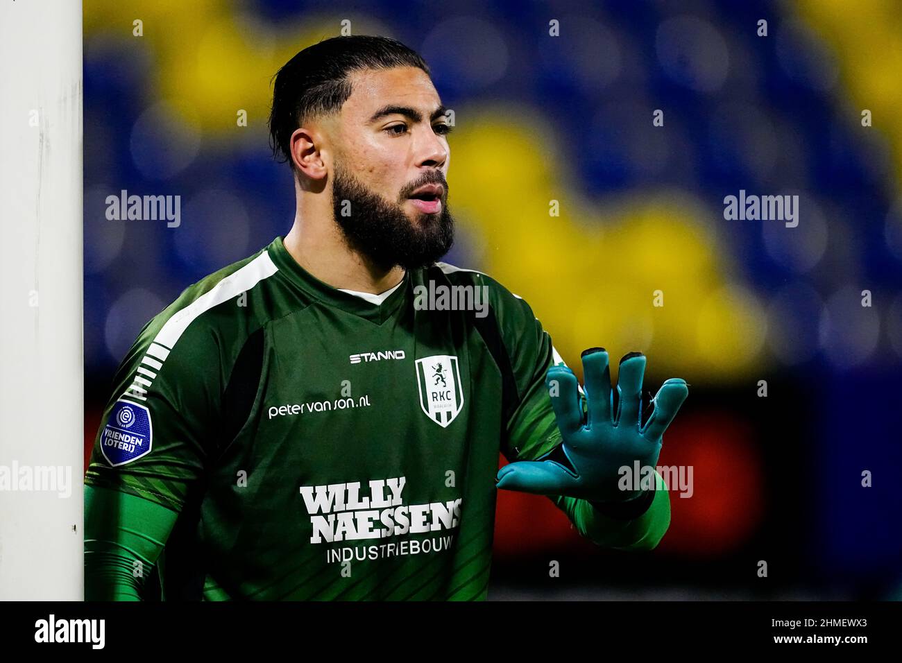 WAALWIJK, NETHERLANDS - FEBRUARY 9: Goalkeeper Issam El Maach of RKC ...