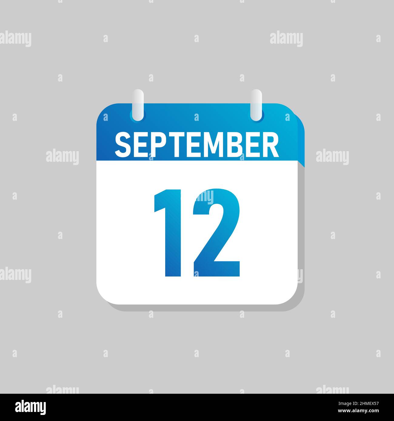 White daily calendar Icon September in a Flat Design style. Easy to ...