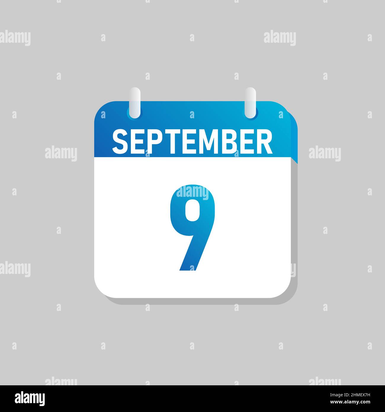 White daily calendar Icon September in a Flat Design style. Easy to ...