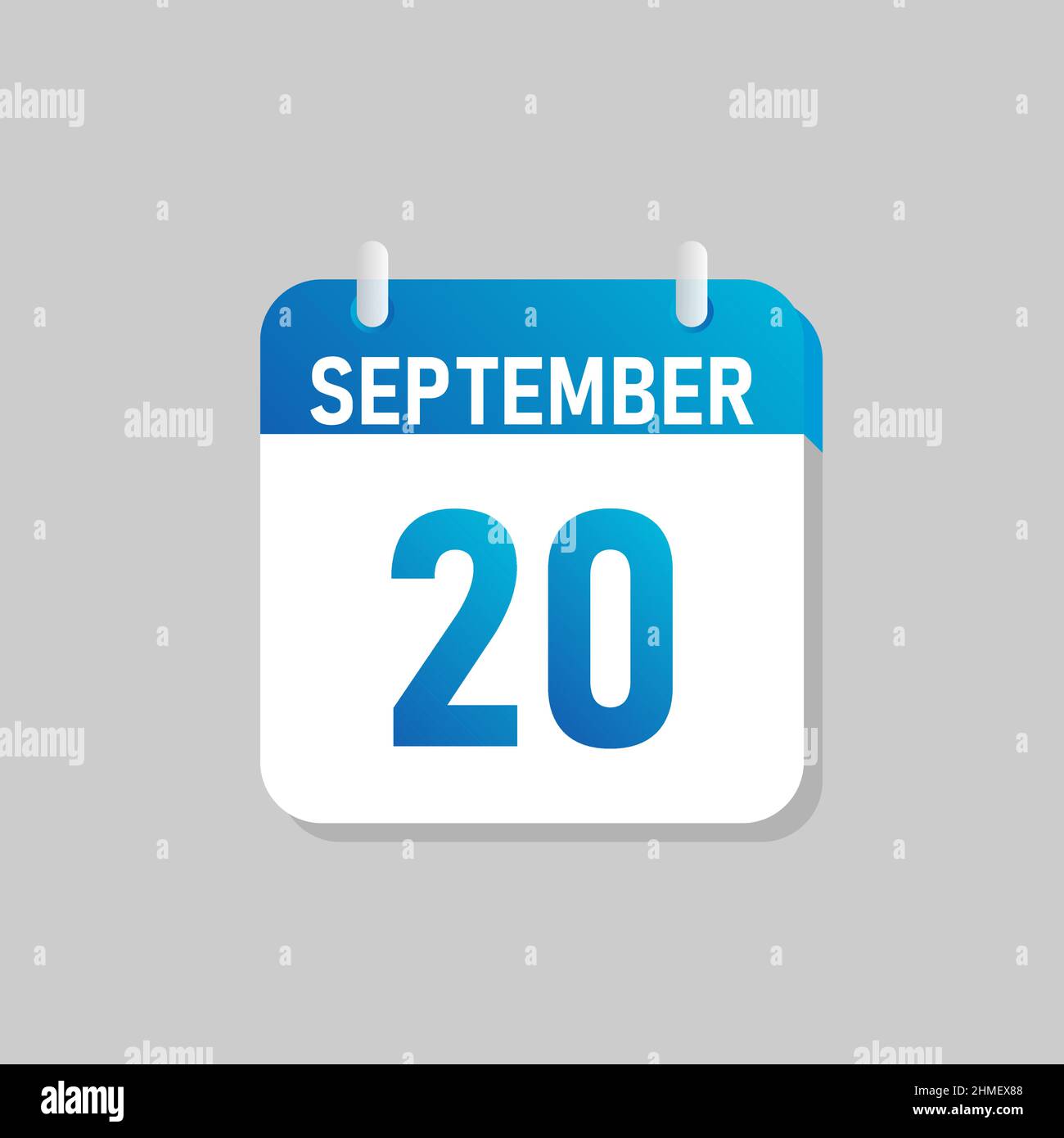 White daily calendar Icon September in a Flat Design style. Easy to ...