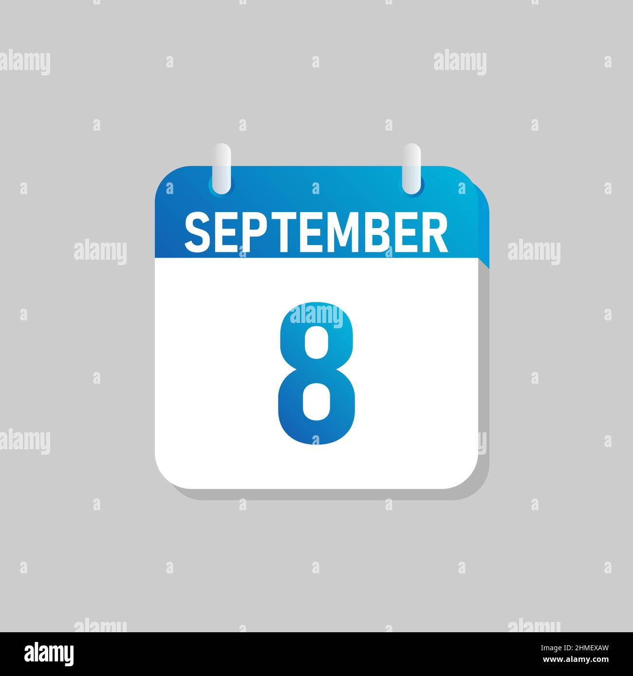 White daily calendar Icon September in a Flat Design style. Easy to ...
