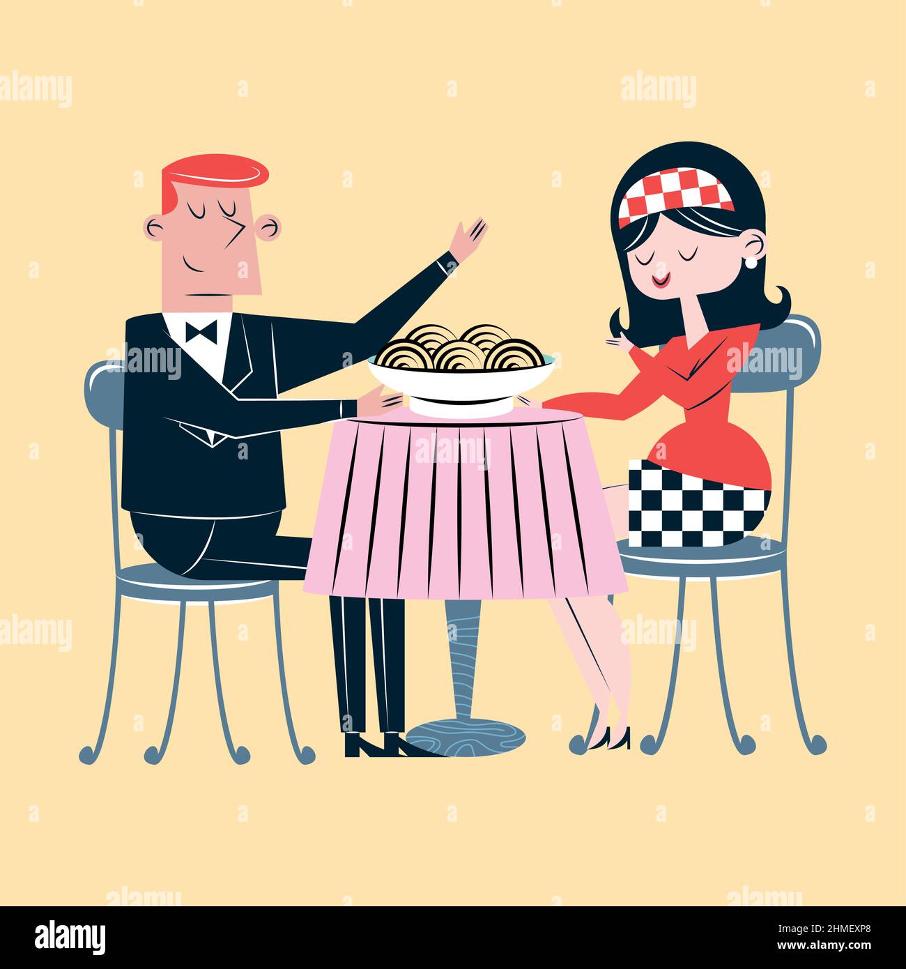 couple in romantic dinner characters Stock Vector Image & Art - Alamy