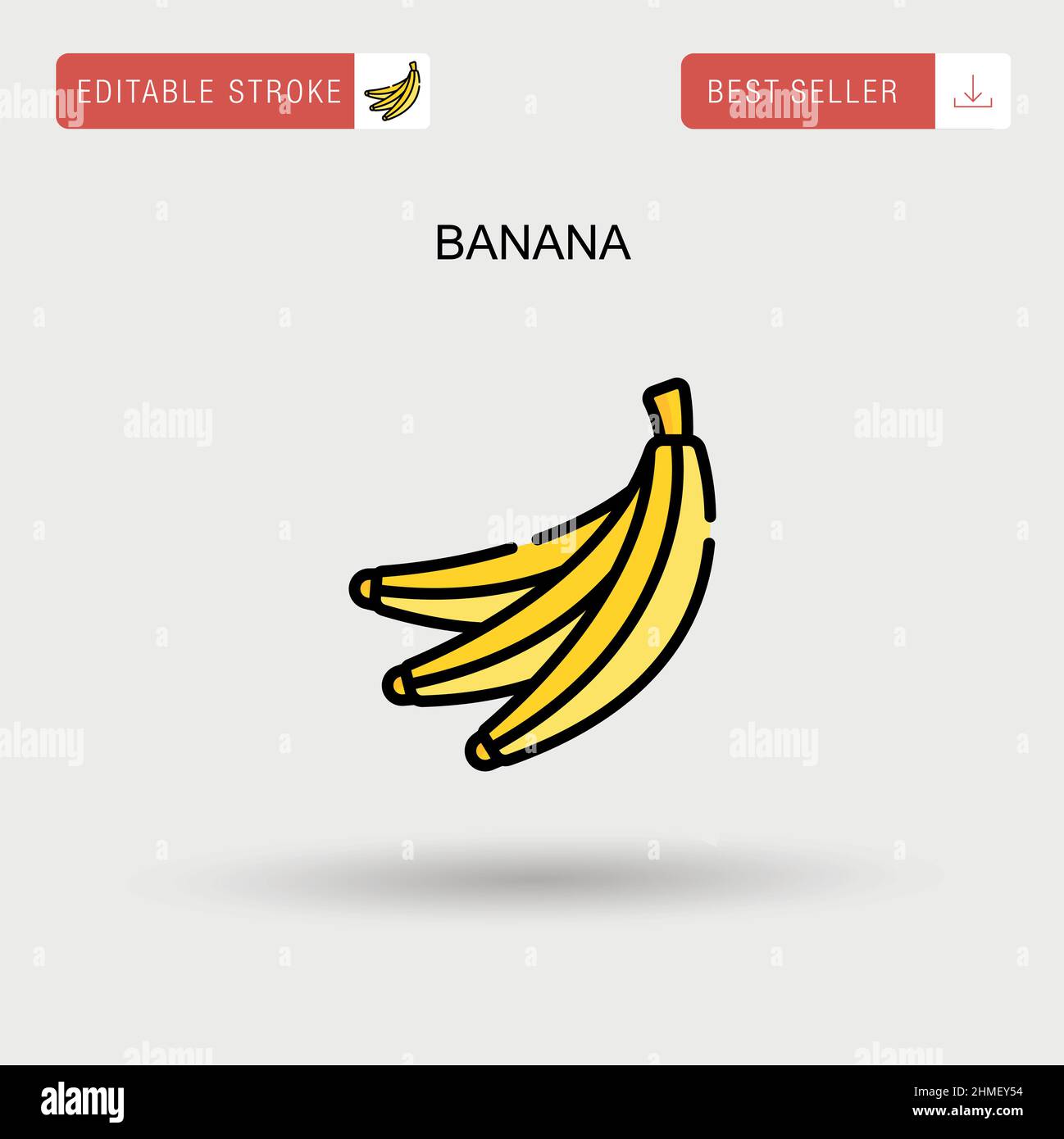 Color banana fruit icon hi-res stock photography and images - Alamy