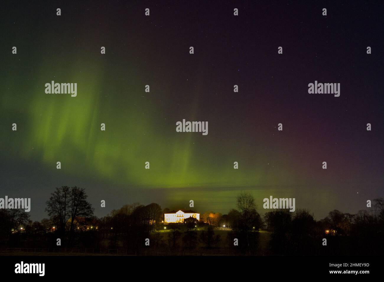Aurora borealis over castle hi-res stock photography and images - Alamy