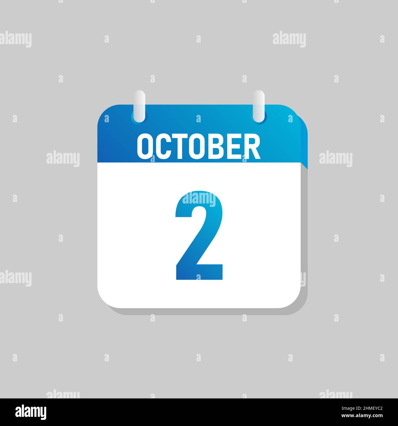 White daily calendar Icon October in a Flat Design style. Easy to edit ...