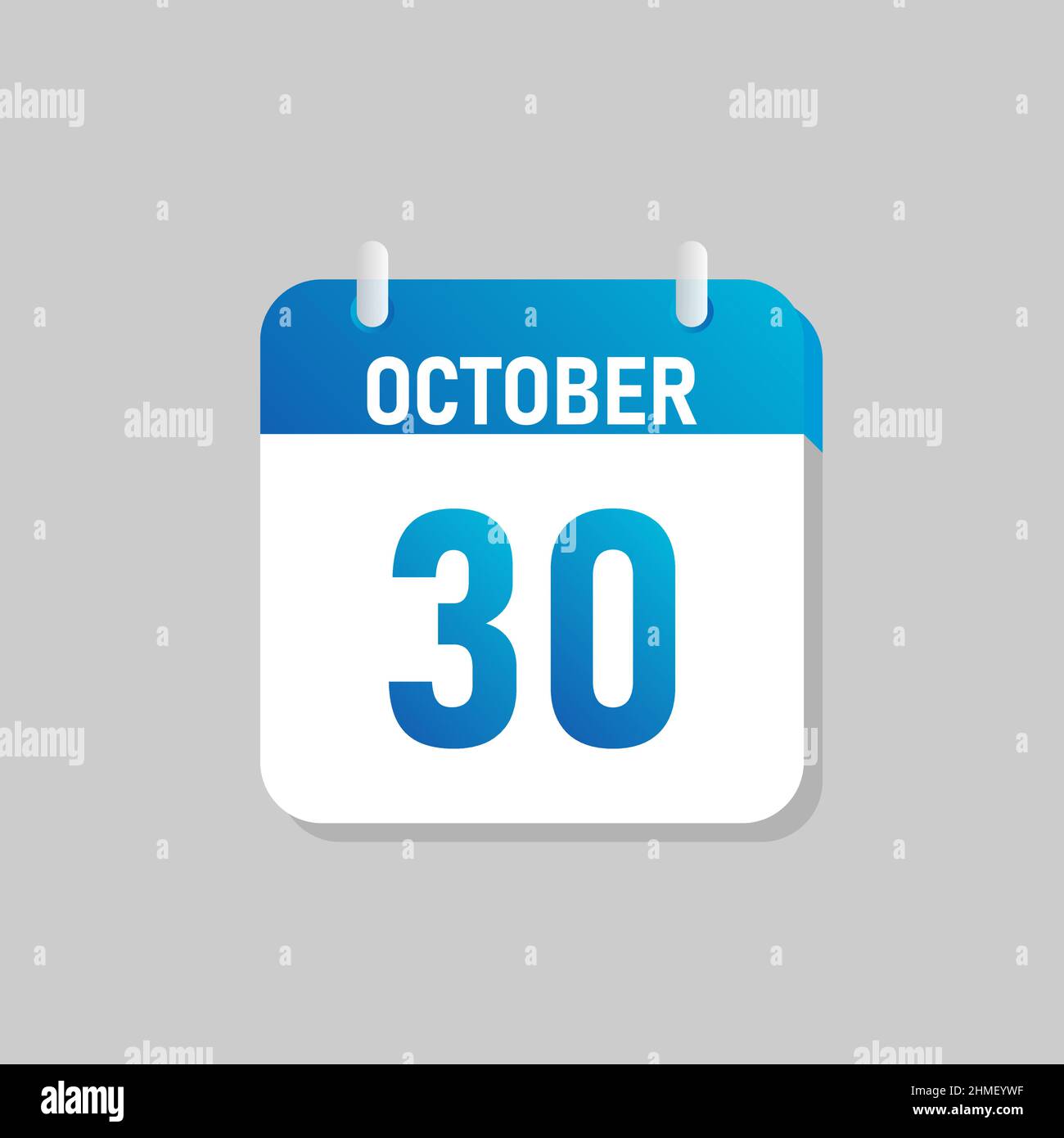 White daily calendar Icon October in a Flat Design style. Easy to edit ...