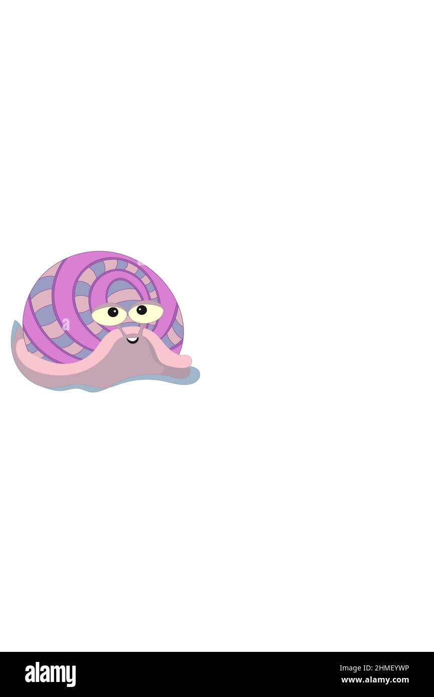 Cute colorful cartoon snail. Isolated on white background Stock Vector ...