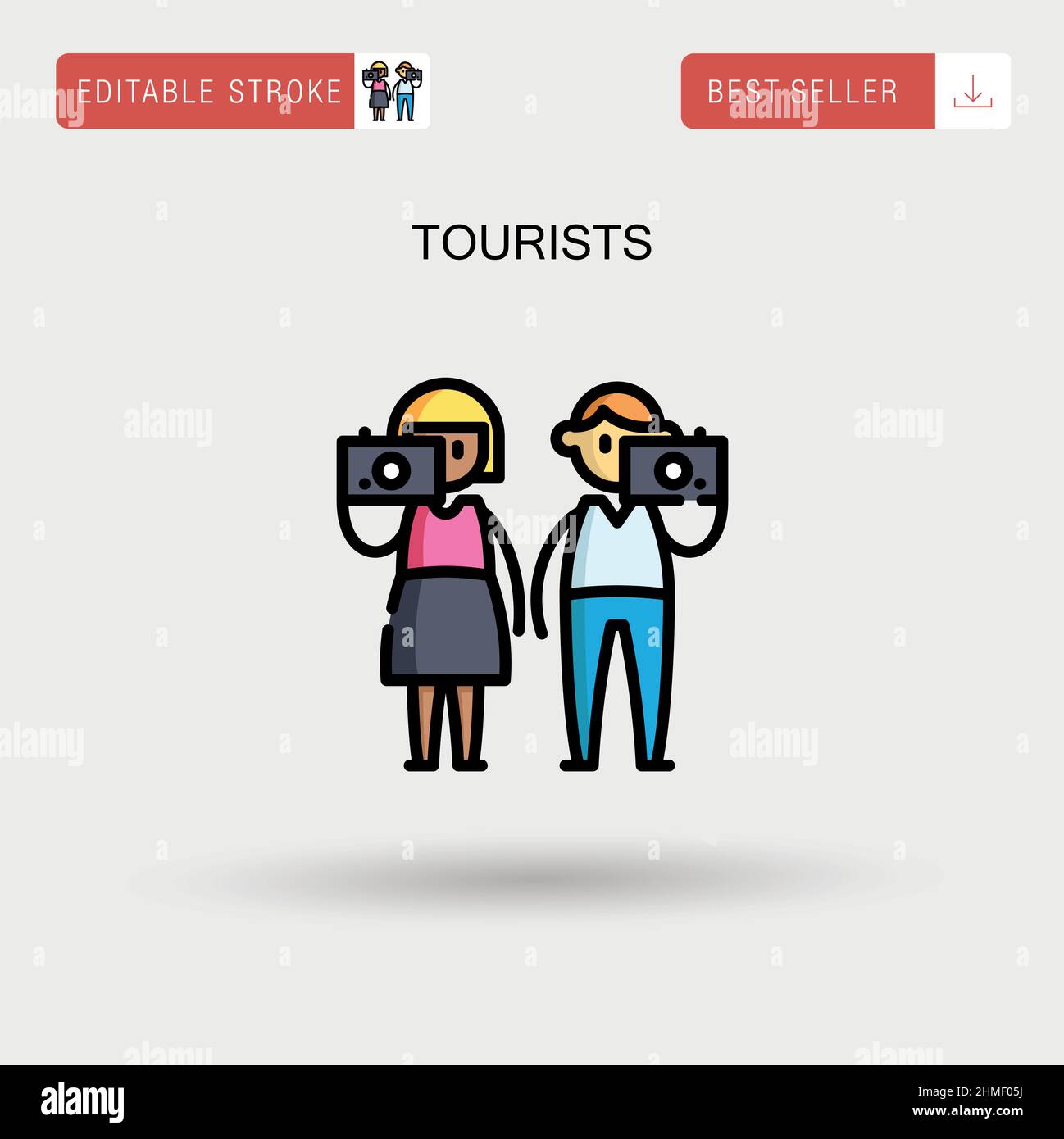 Tourists Simple vector icon Stock Vector Image & Art - Alamy