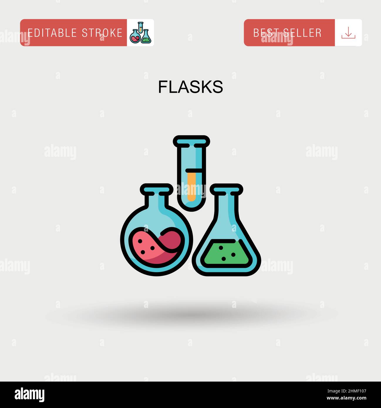 Transparent glass chemical flasks Stock Vector Images - Alamy