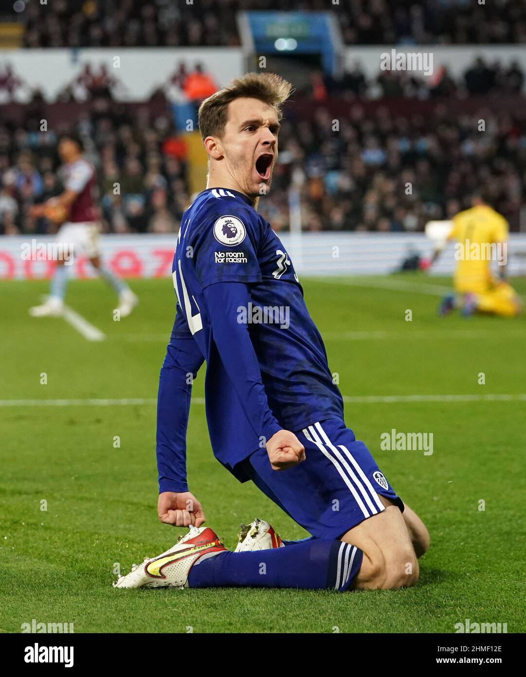 Leeds United's Diego Llorente celebrates scoring their side's third ...