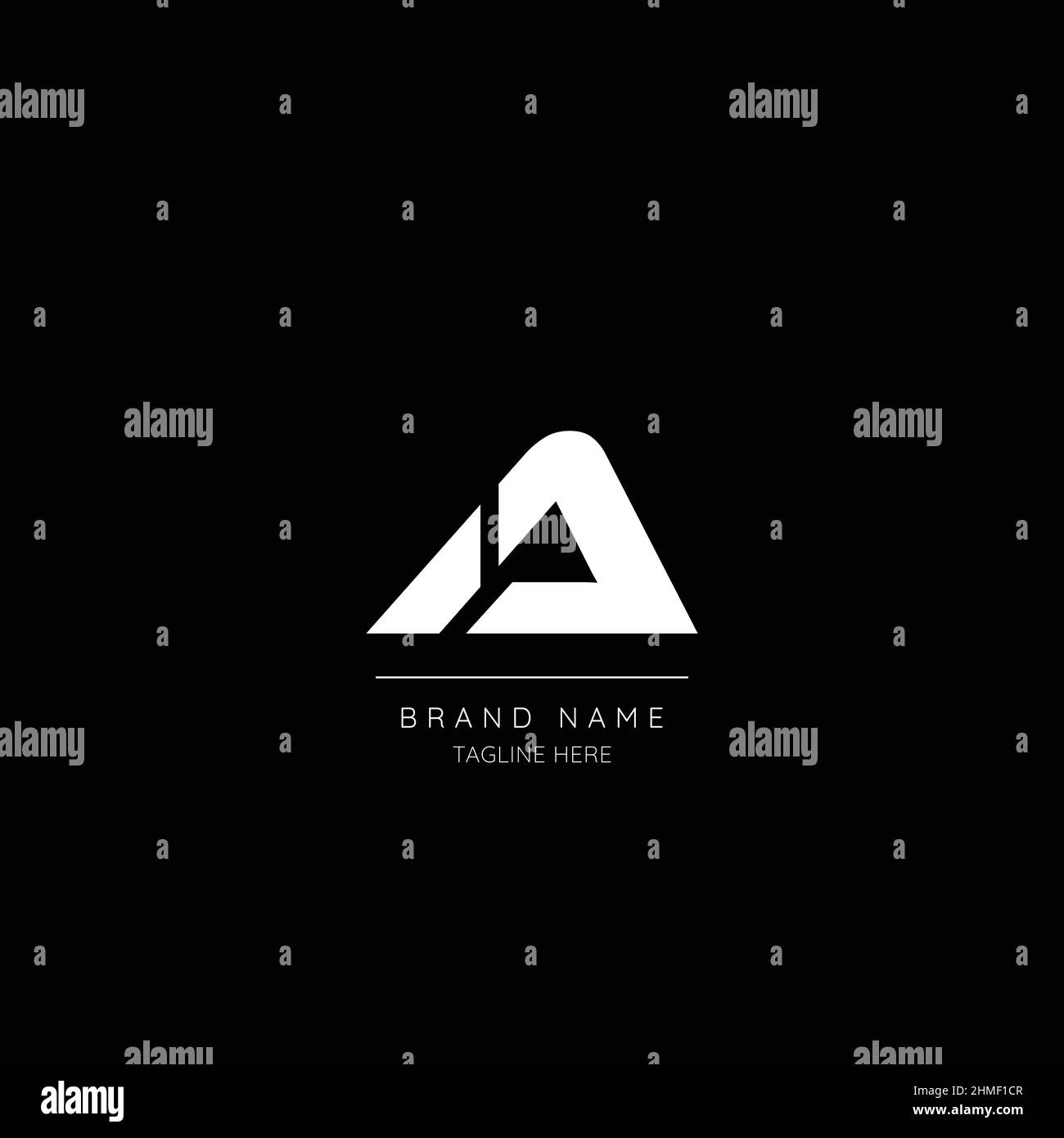 Minimal style white and black color letter A initial based logo Stock ...