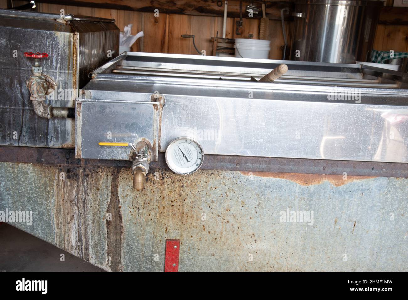 Maple Syrum Making in Vermont USA Stock Photo - Alamy