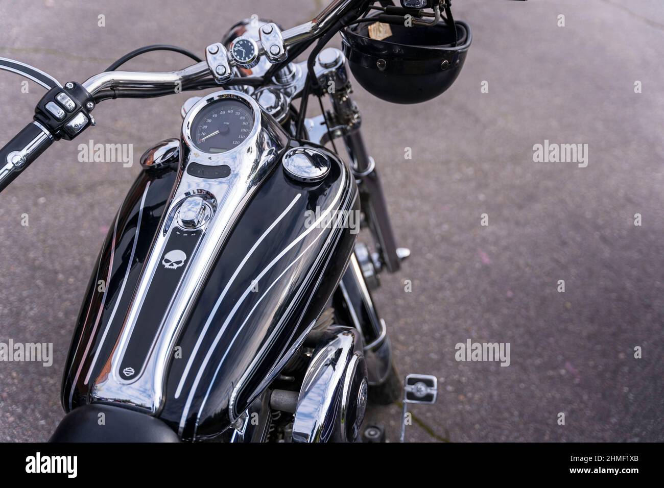 Beautiful top view of the motorcycle, motorcycle gas tank, motorcycle ...