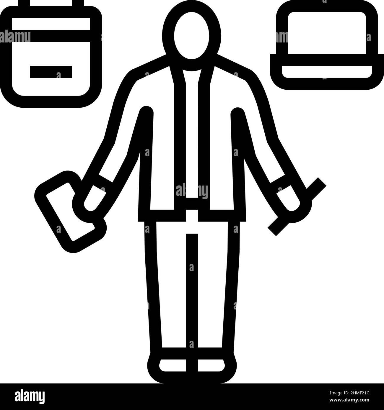personal assistant line icon vector illustration Stock Vector Image ...