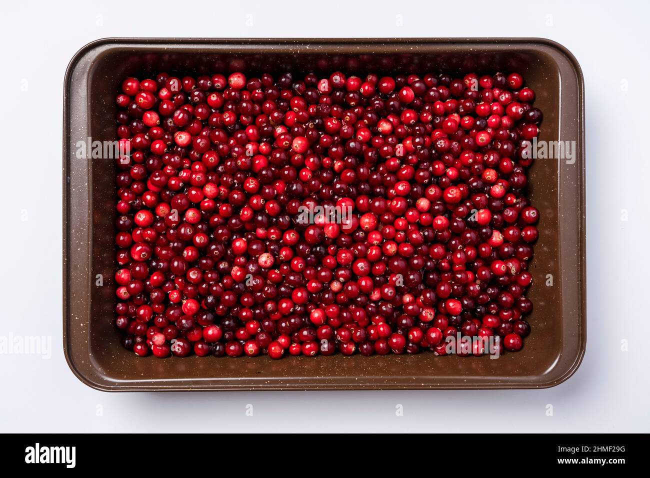 Ripe red cranberry berries, top view of cranberry berries in a bowl ...