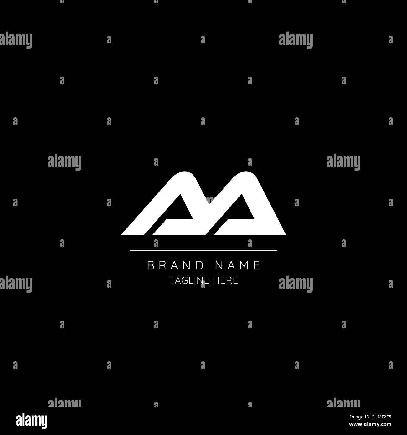 Minimal style white and black color letter AA initial based logo Stock ...