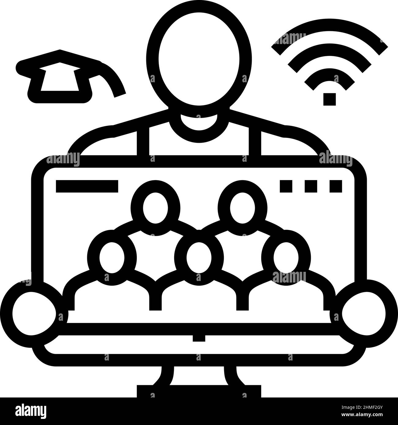 teach online classes line icon vector illustration Stock Vector Image ...