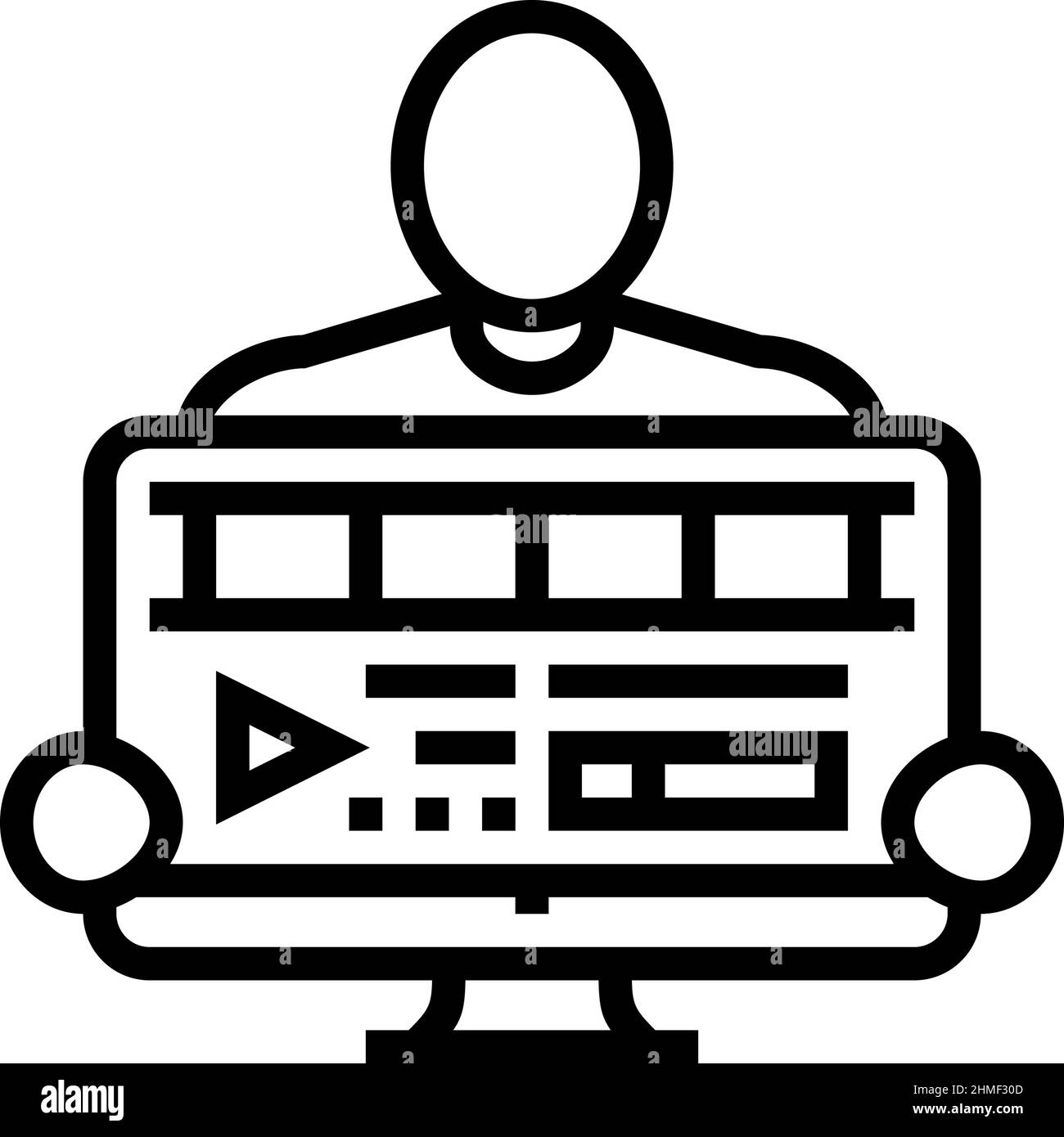 video editor line icon vector illustration Stock Vector Image & Art - Alamy