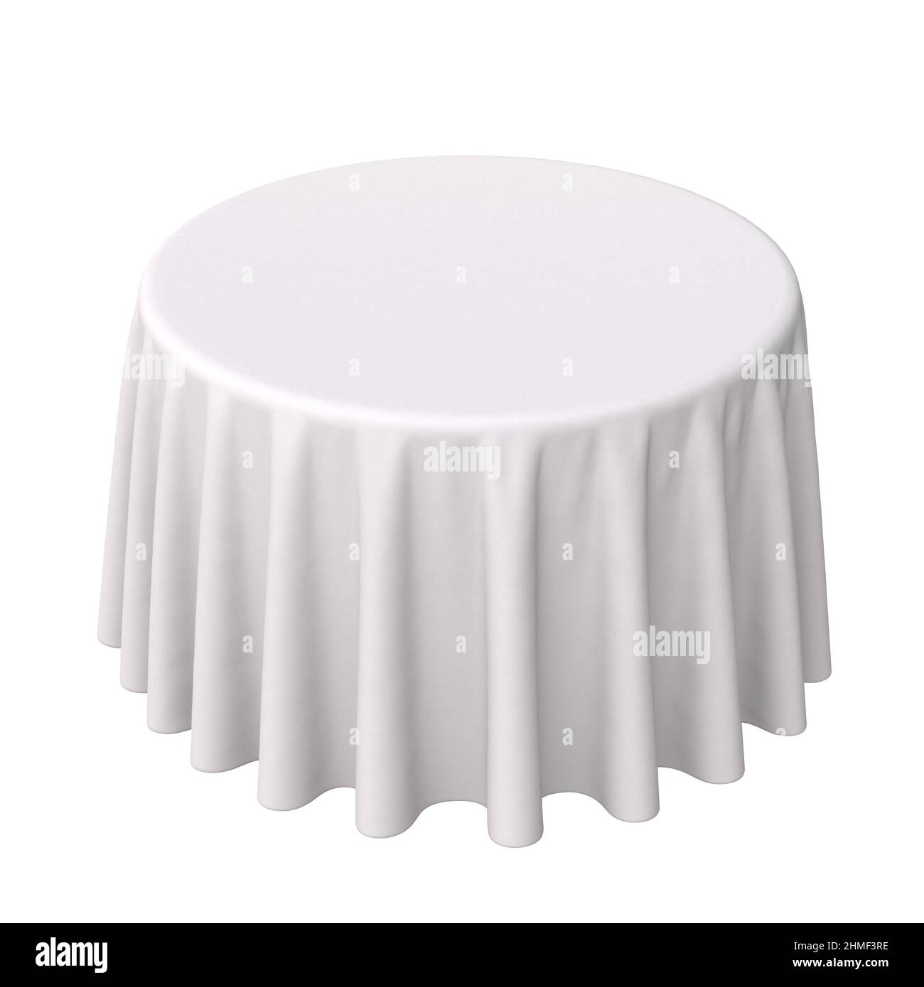 White round tablecloth 3D rendering illustration isolated on white ...