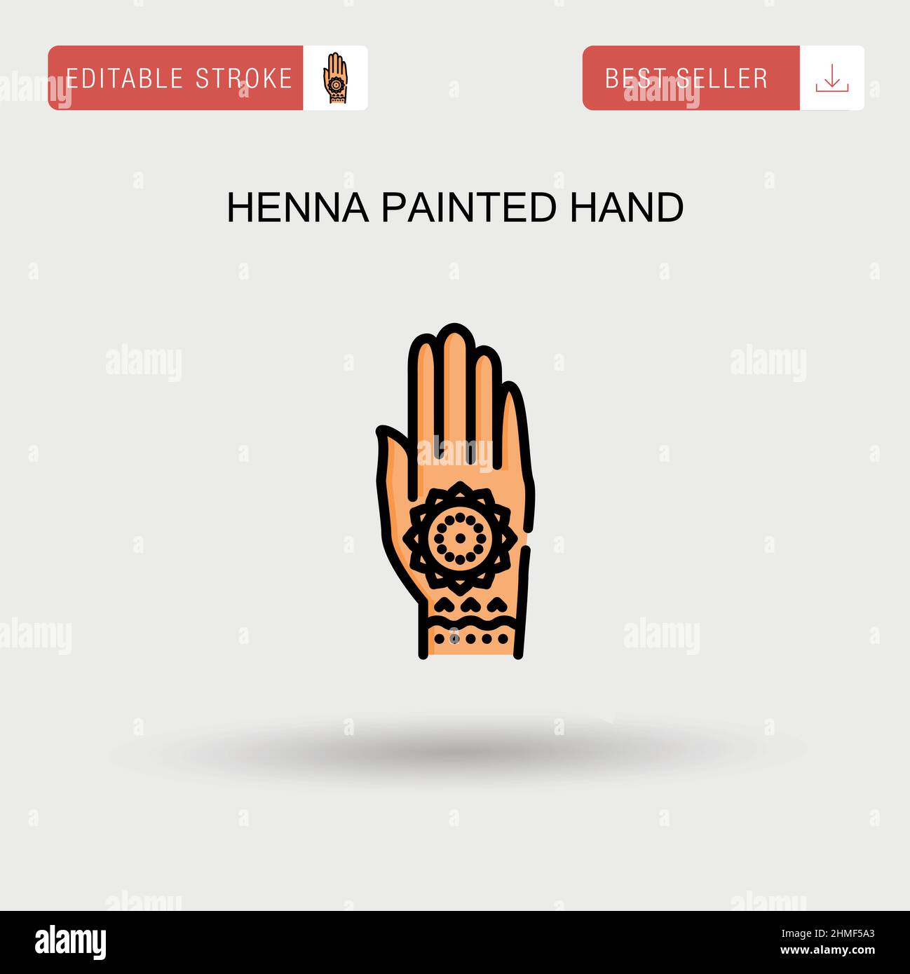 Henna painted hand Simple vector icon Stock Vector Image & Art - Alamy