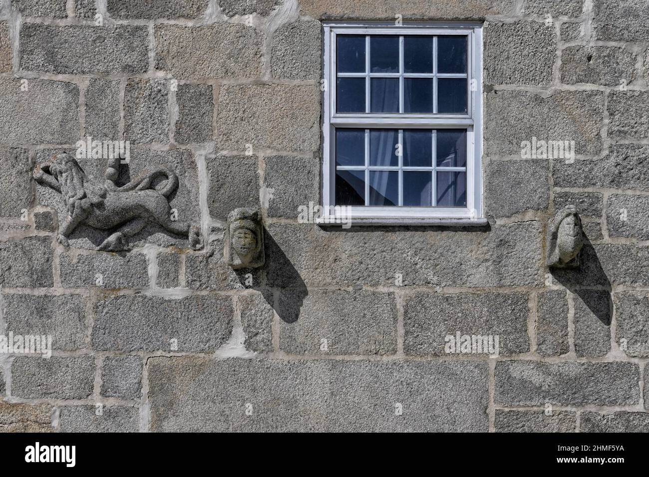 Carvings on the facade of the Black Cat or Lion of Judah House ...