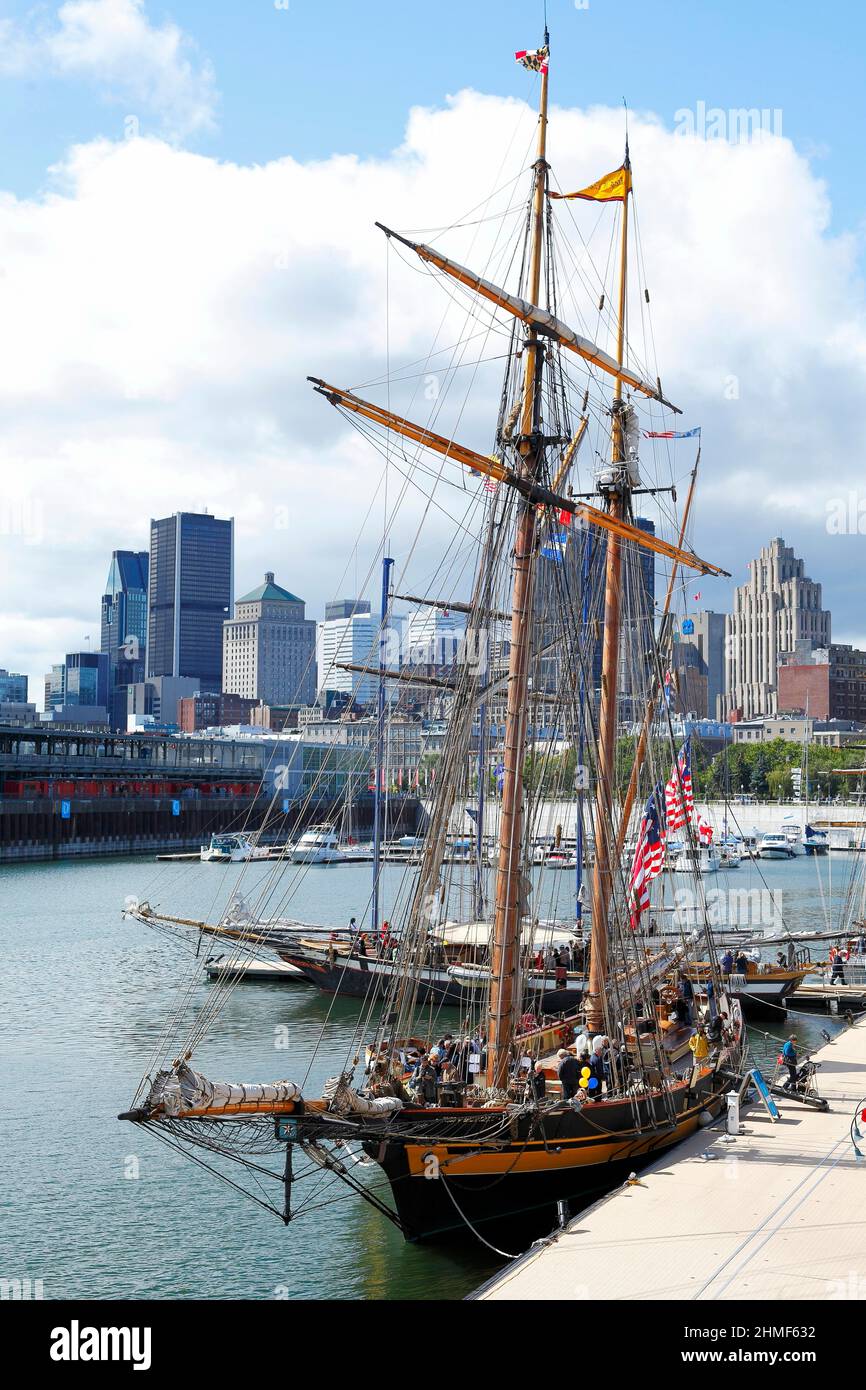 Tall ships in the Old Port, Montreal, Province of Quebec, Canada Stock ...