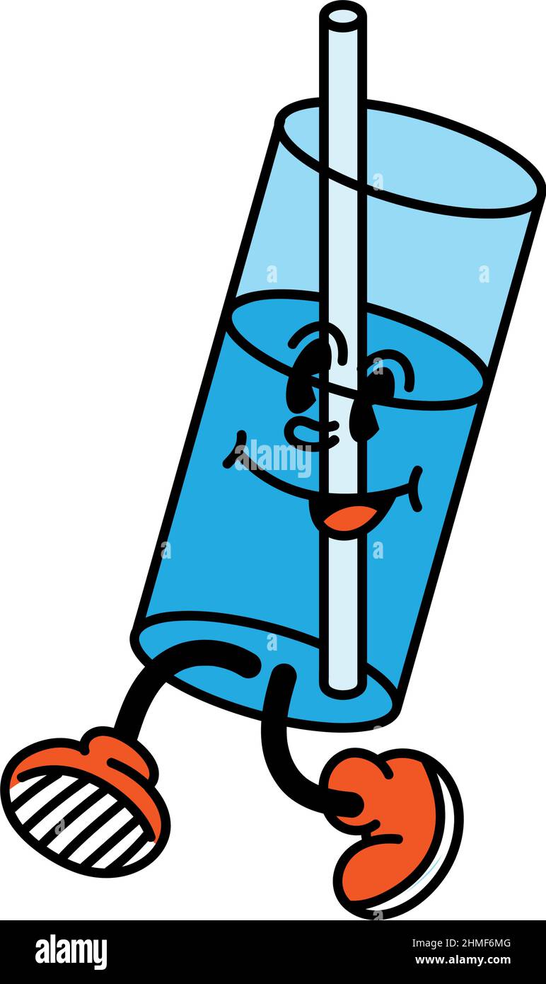 cartoon glass comic with straw icon Stock Vector Image & Art - Alamy