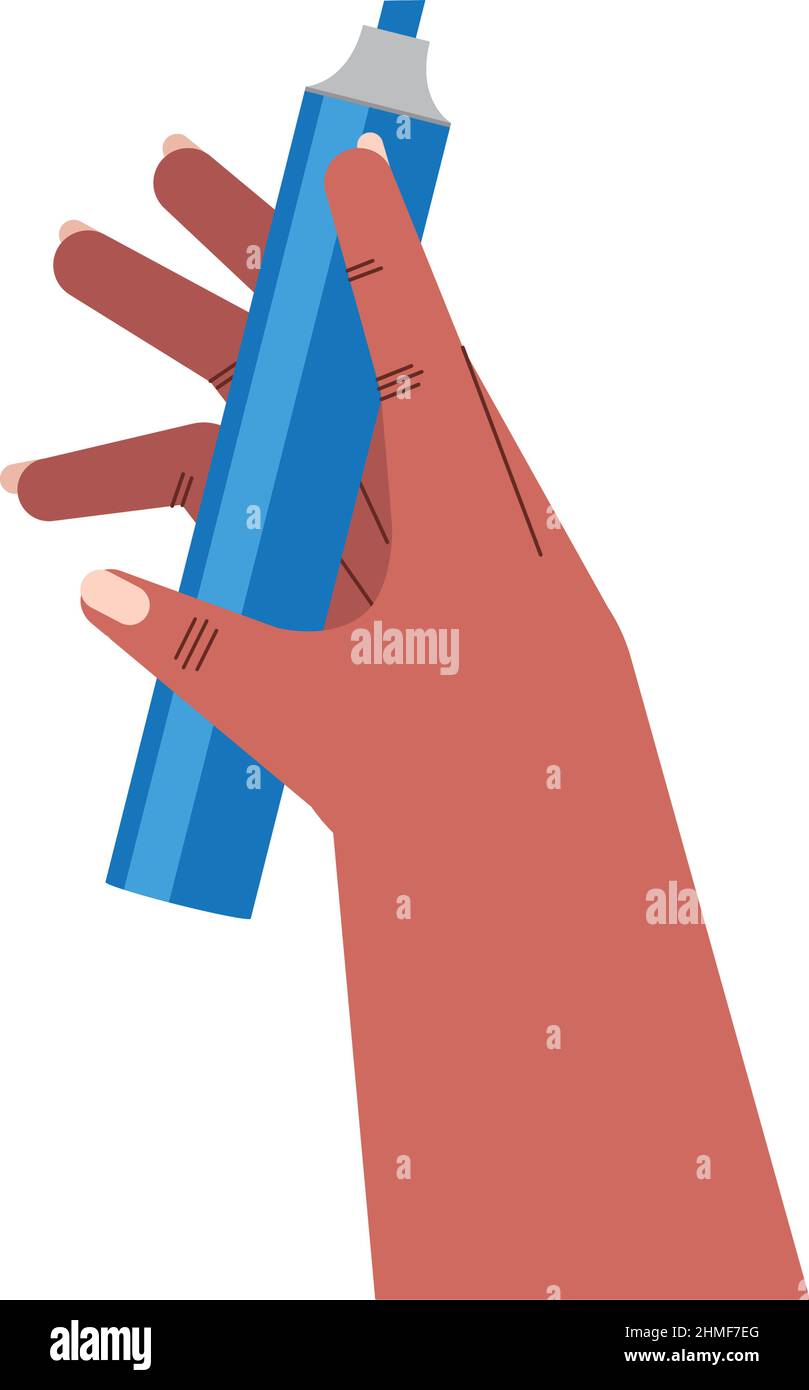 hand with blue marker icon Stock Vector Image & Art - Alamy