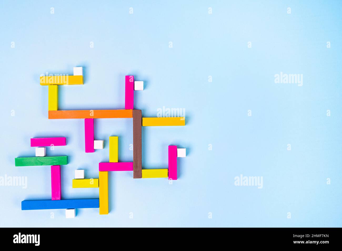 the concept of composition with small colored plastic bars Stock Photo ...