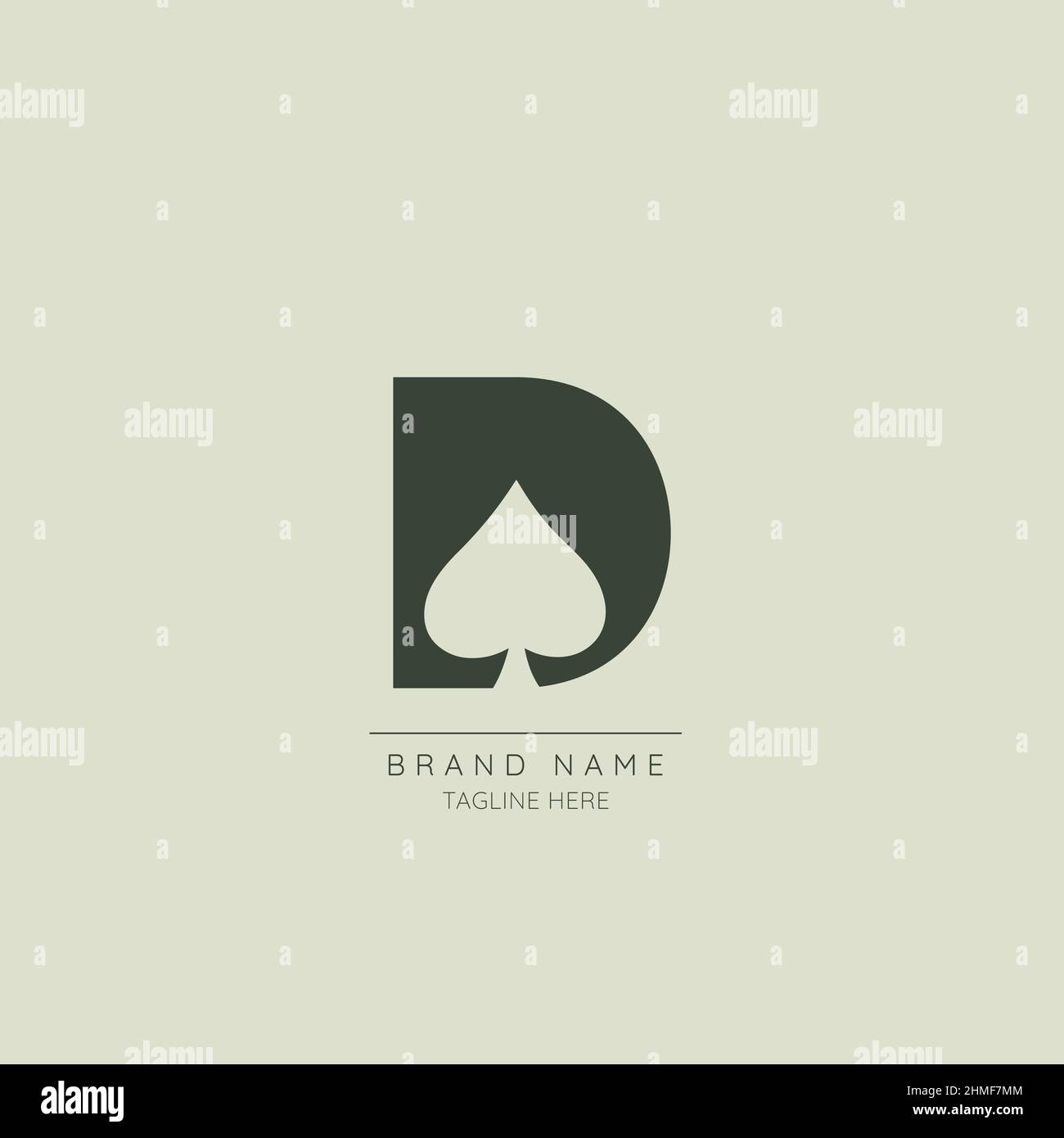 Logo template letter D with ACE symbol incorporated. Negative Space ...