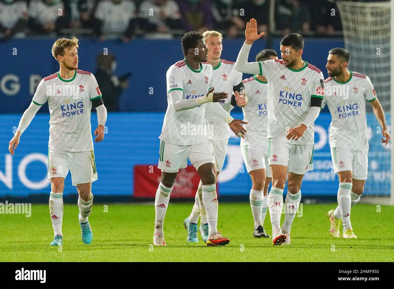 LEUVEN, BELGIUM - FEBRUARY 9: Sory Kaba of OH Leuven celebrates after ...