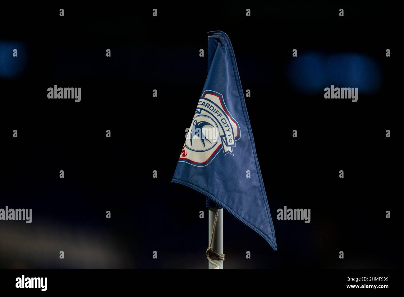 Cardiff, UK. 09th Feb, 2022. A Cardiff City FC corner flag. EFL Skybet ...