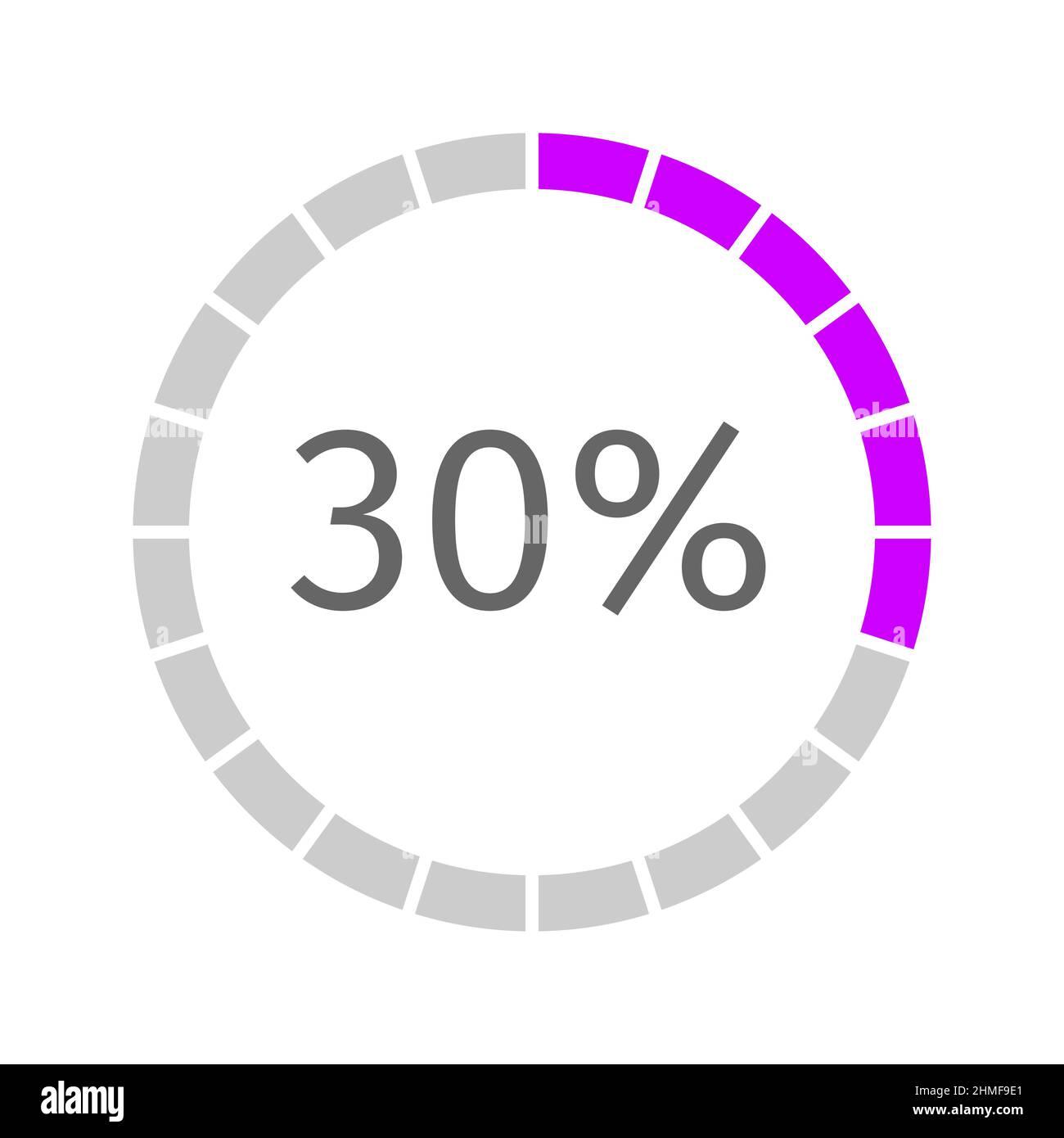 Round loading bar with 30 percent filled interface. Buffering, transfer ...